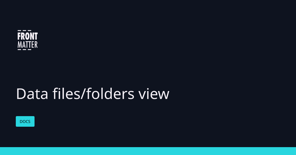 Placeholders | Front Matter