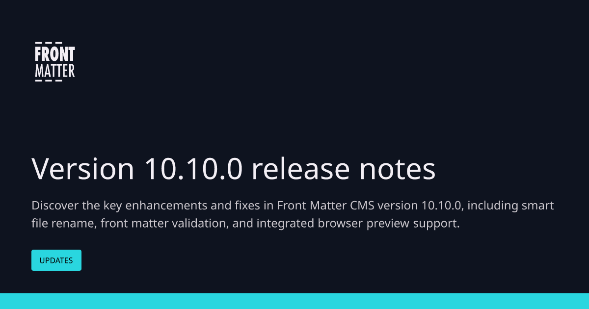 Content View Front Matter