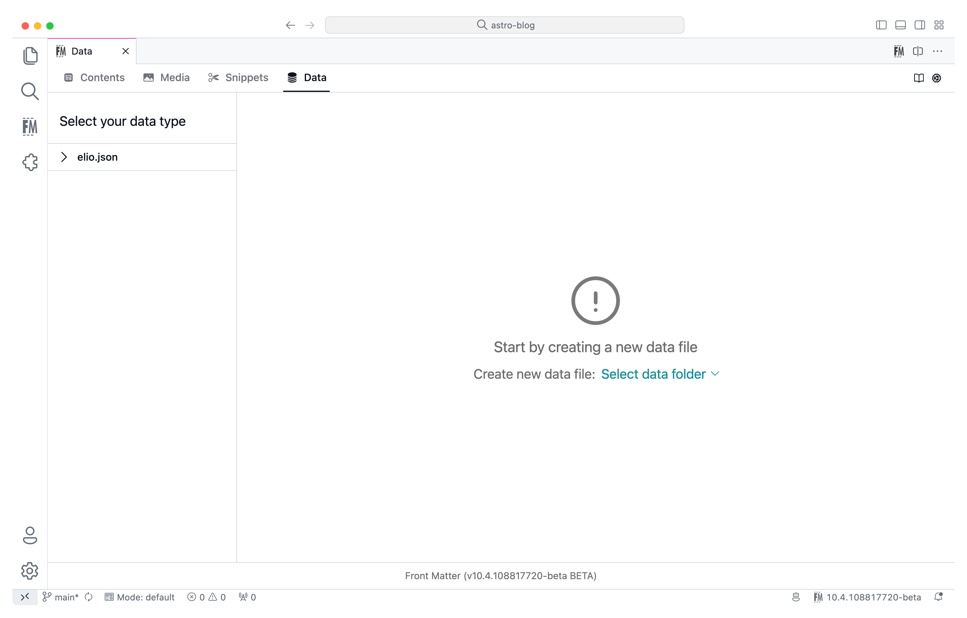 Data Filesfolders View Front Matter